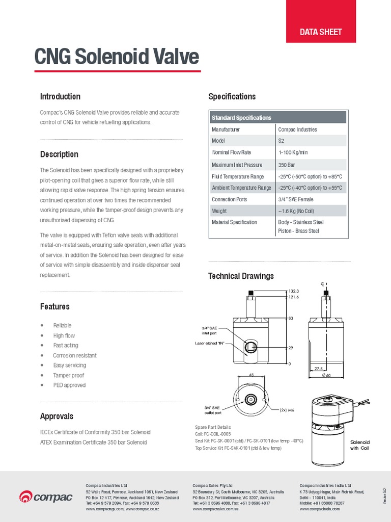 CNG Solenoid Valve v5.0 PDF | PDF | Valve | Equipment