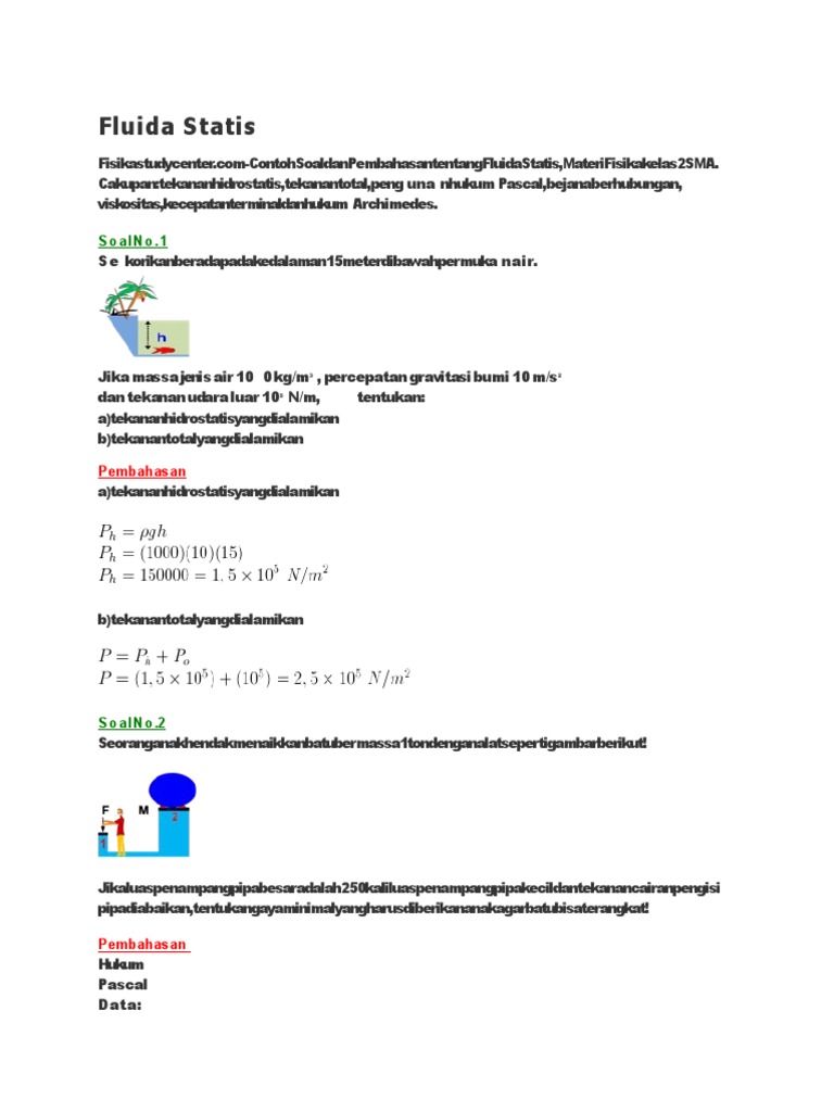 Contoh Soal Fluida Statis | PDF