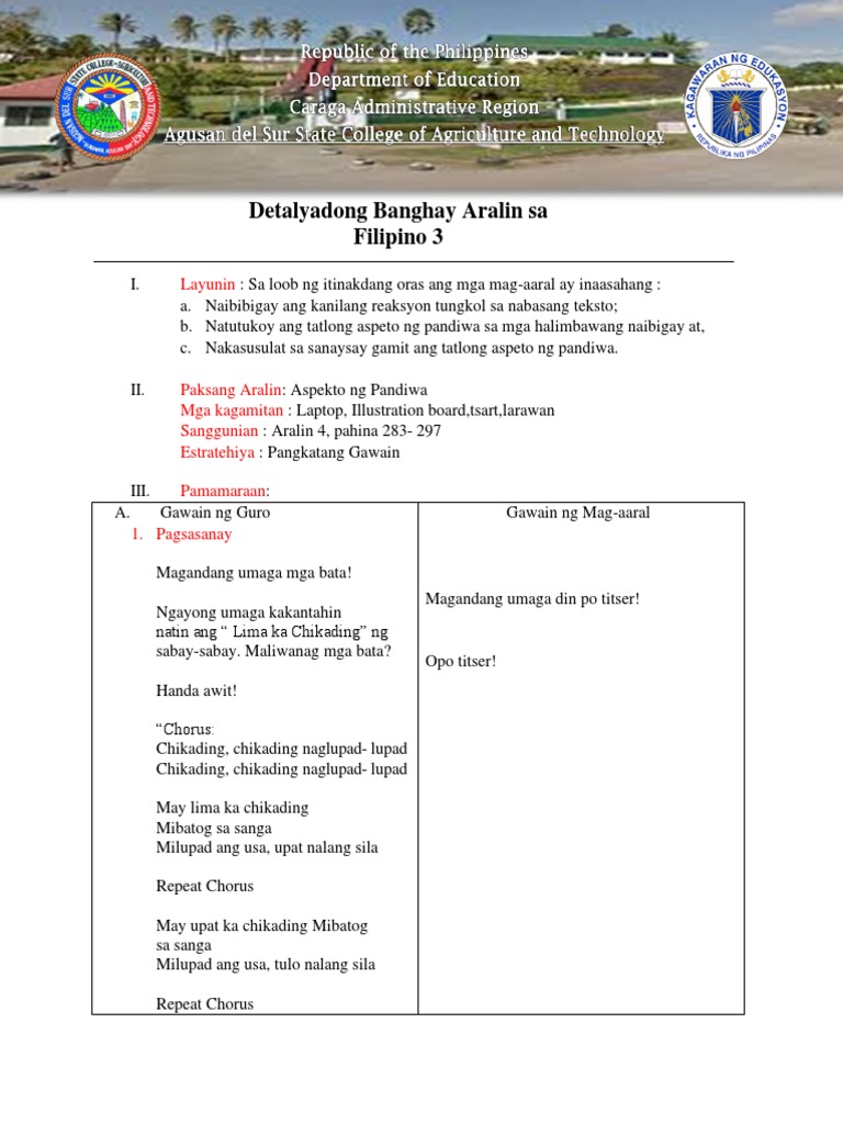 Detalyadong Banghay Aralin Sa Filipino 3 FINAL | PDF