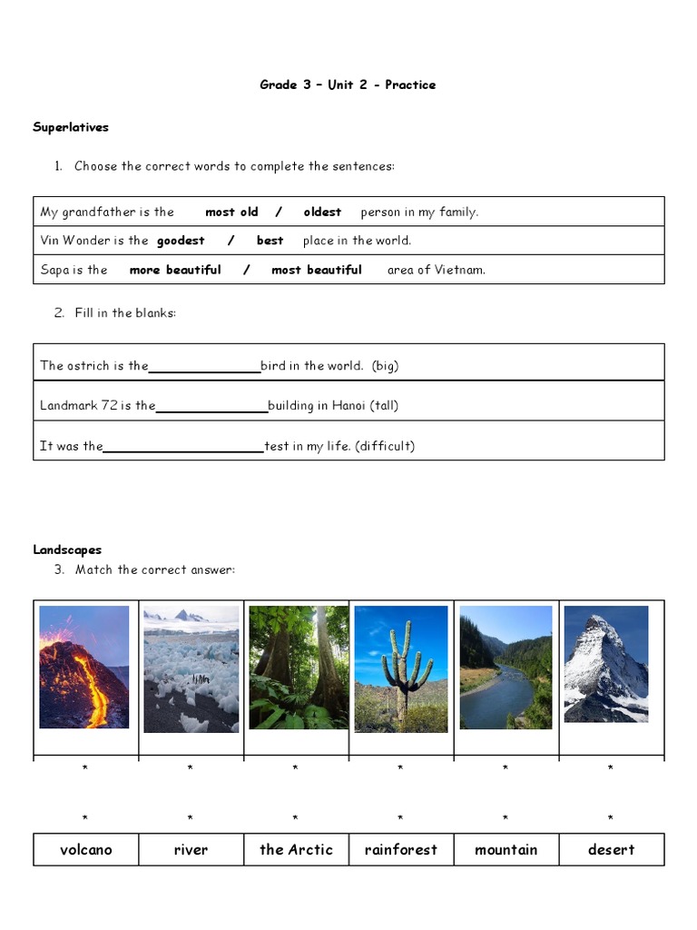 G3 ESL Unit 2 - Practice | Download Free PDF | Planets | Sun