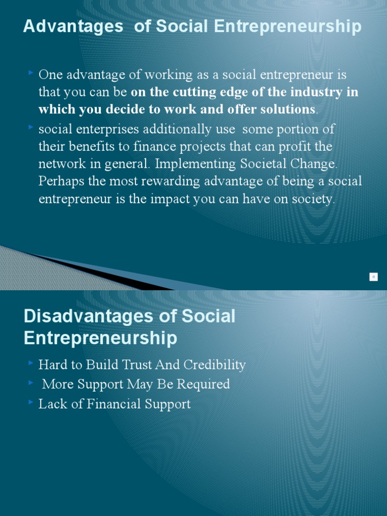 Advantages of Social Entrepreneurship | PDF