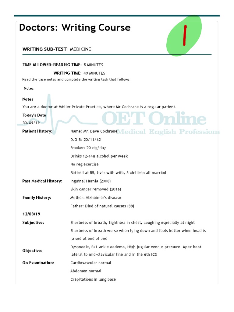 Doctors: Writing Course: Writing Sub-Test: Medicine | PDF | Pregnancy ...