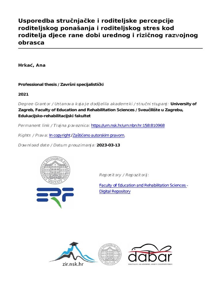 Hrkac Ana Specijalisticki Rad | PDF