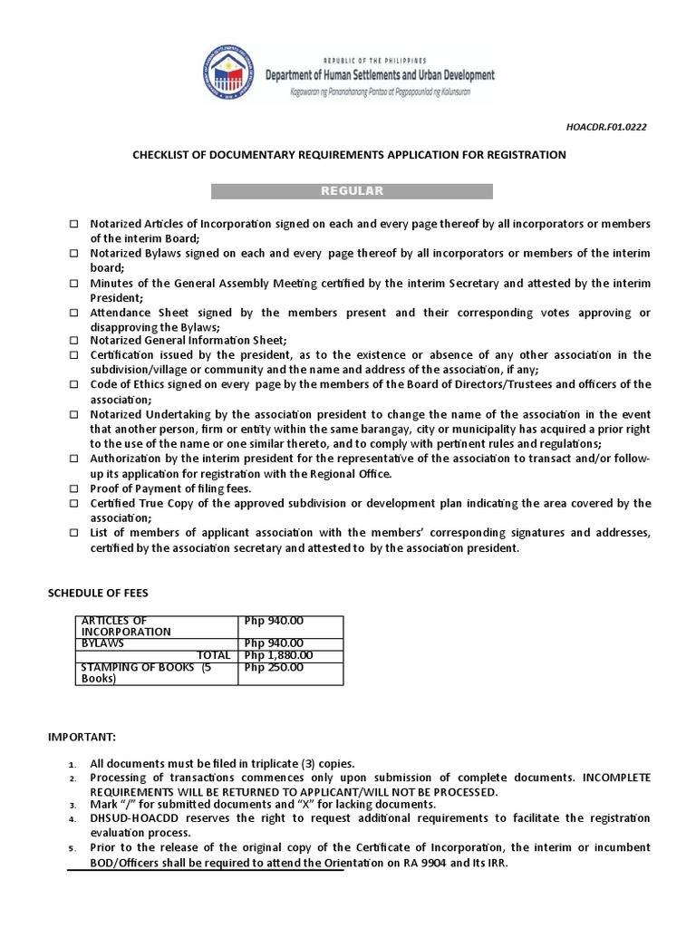 Registration Checklist | Download Free PDF | Government | Business