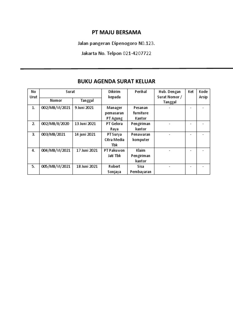 Surat Keluar Farisa | PDF