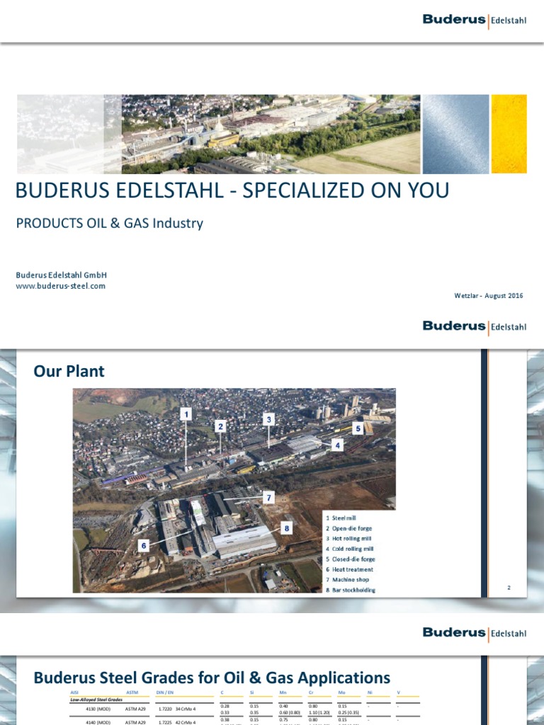 Buderus Steel for Oil & Gas Applications | PDF | Heat Treating | Forging