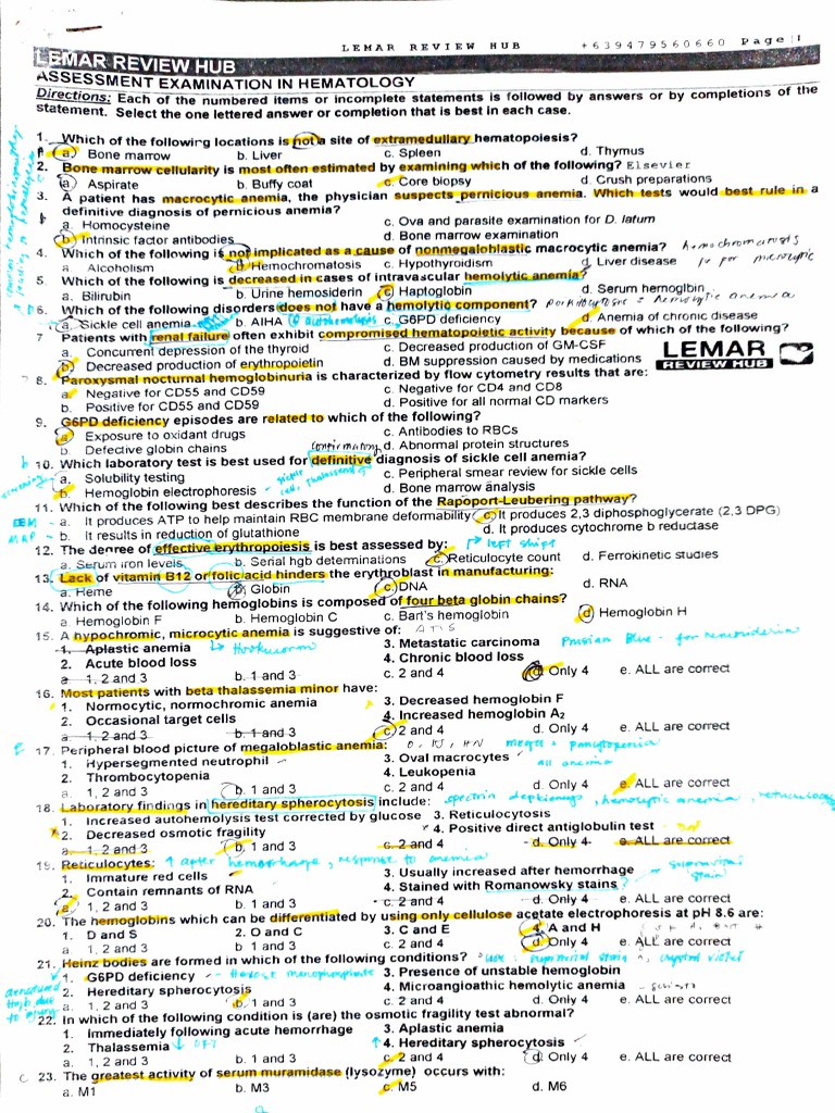 Assessment Hema PDF | PDF | Platelet | Coagulation