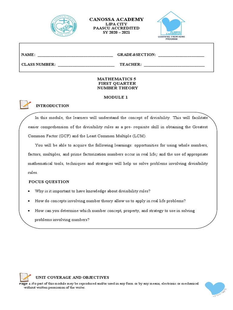 Module 1-Grade 5 | PDF | Mathematics | Arithmetic