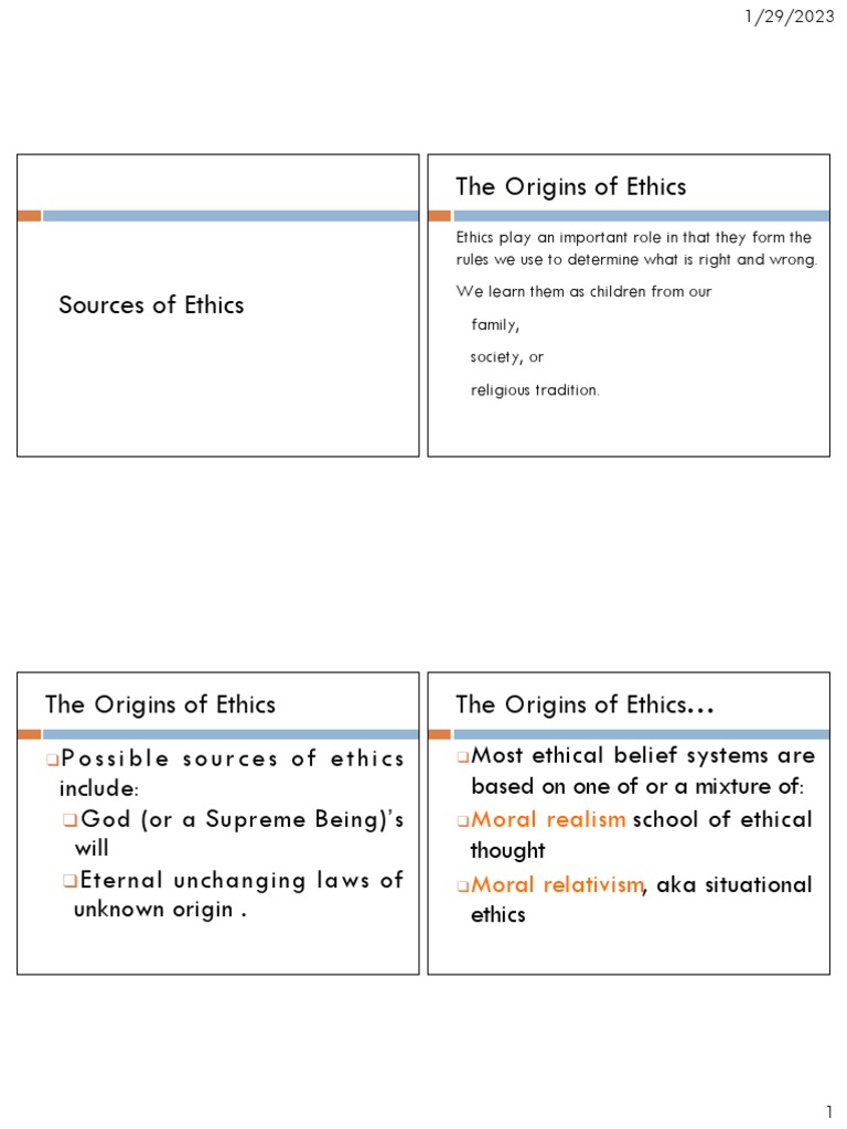 Sources of Ethics | PDF | Morality | Psychology