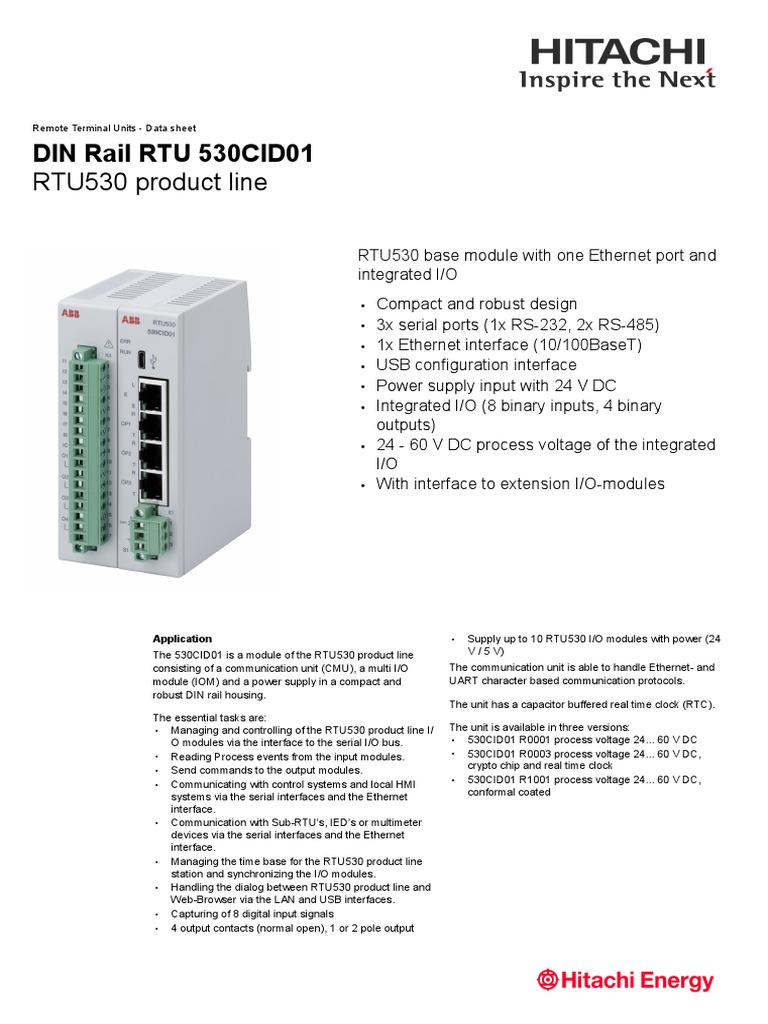 530CID01 DS en PDF | PDF | Relay | Input/Output