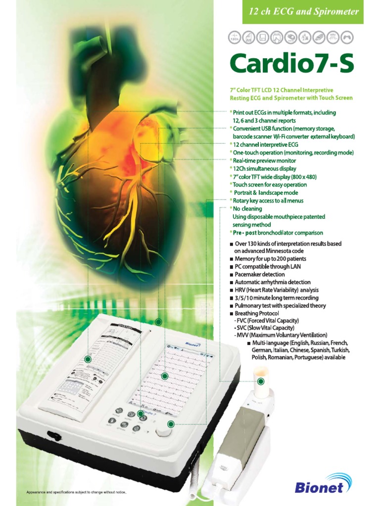Cardio7-S ECG EKG Spirometer Brochure | PDF