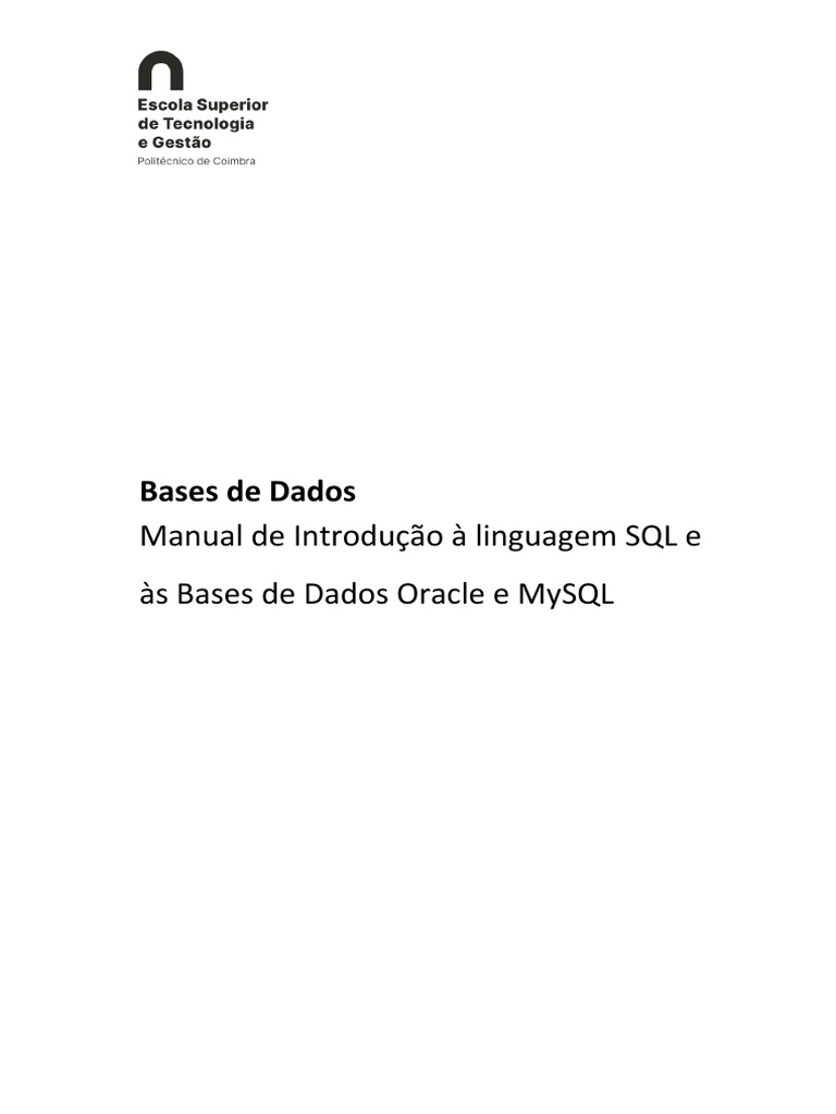 LEI - BD - MSQL - Manual Introducao SQL.v4.6.3 | PDF | SQL | Decimal