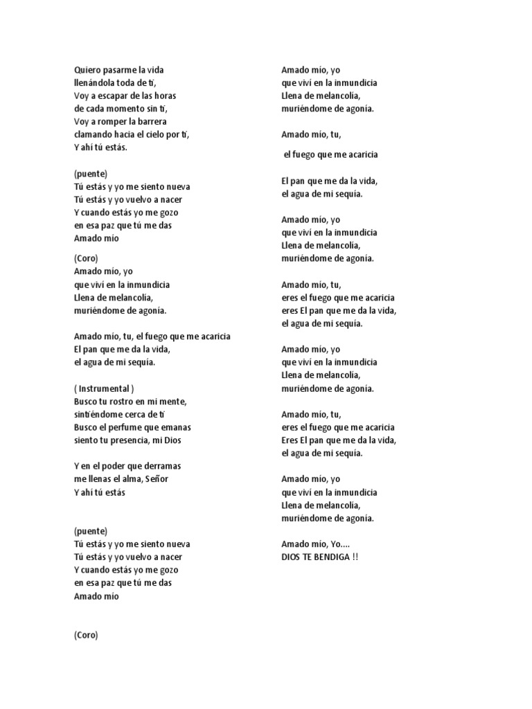 Amado Mío: Canción de Renacimiento Espiritual | PDF