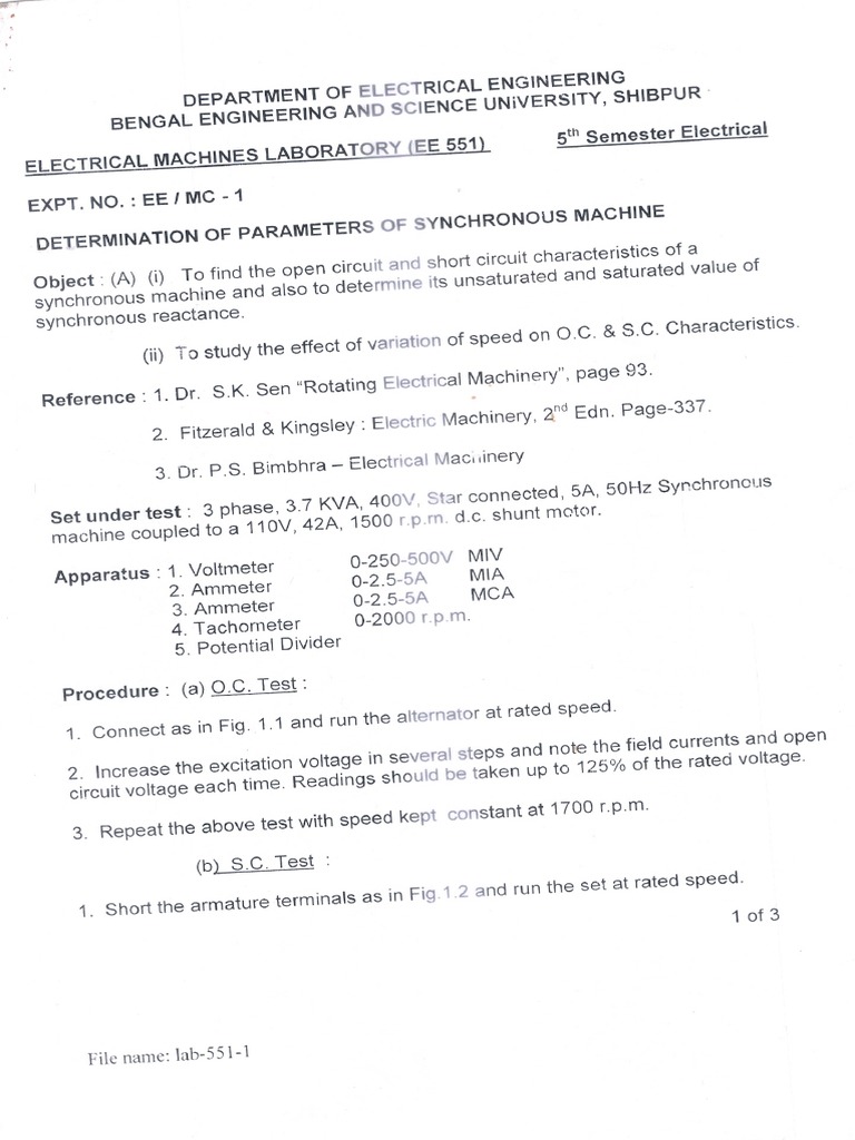 Electrical Machines Design Lab | PDF