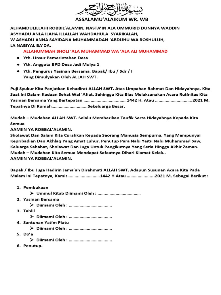 Susunan Pembawa Acara | PDF