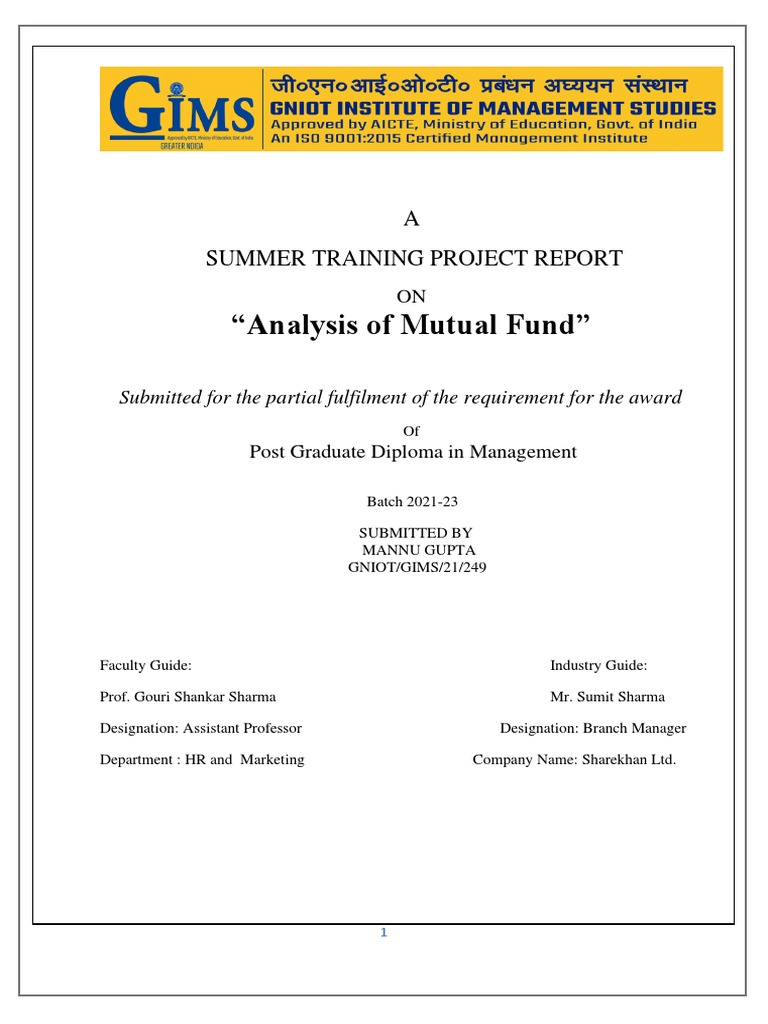 Sip Report Mannu PDF | PDF | Investment Fund | Asset Management