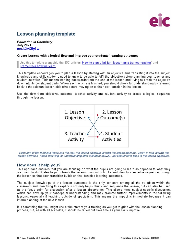 Chemistry Lesson Planning Template | PDF | Chromatography | Teachers