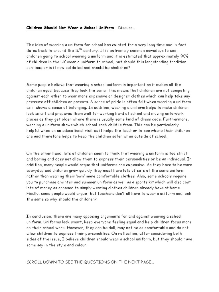 Discussion Text Example 1 | PDF | Clothing