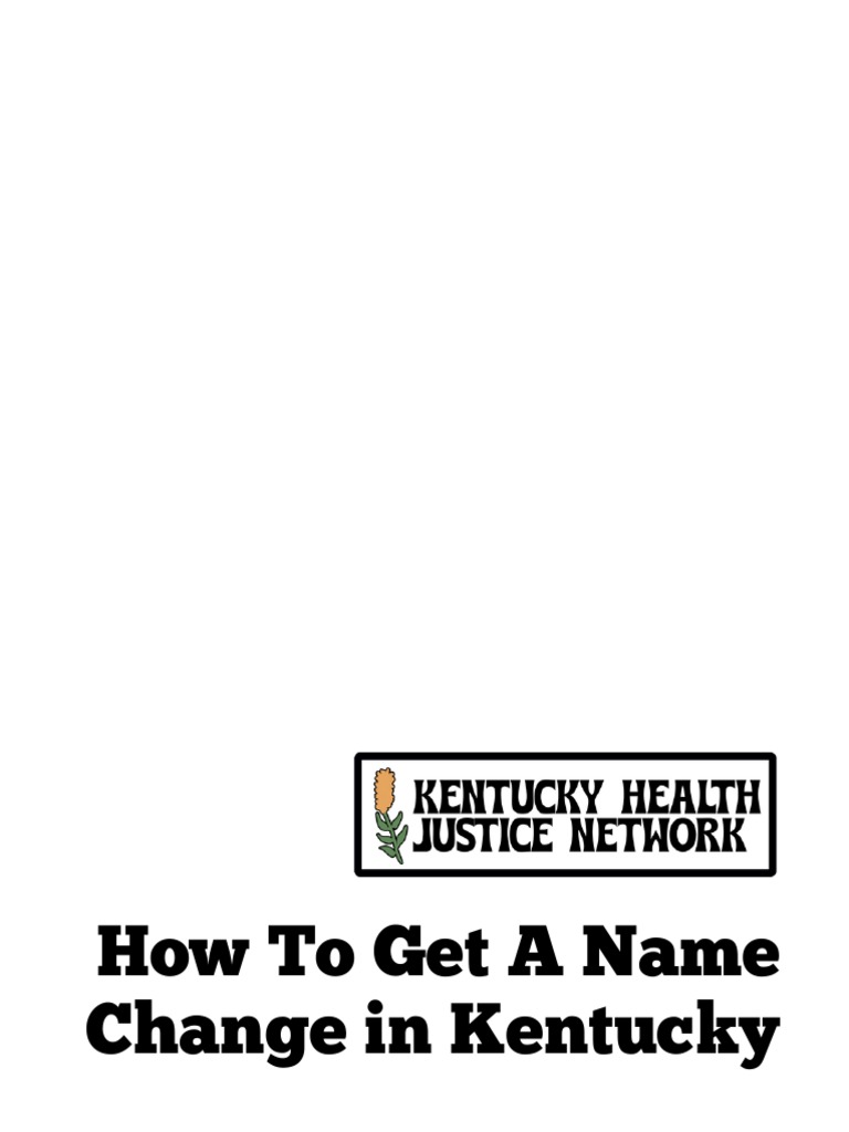 How To Get A Name Change in Kentucky | PDF | Social Security ...
