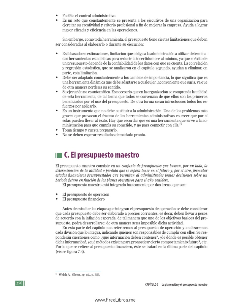 Presupuesto Maestro | PDF | Presupuesto | Costo