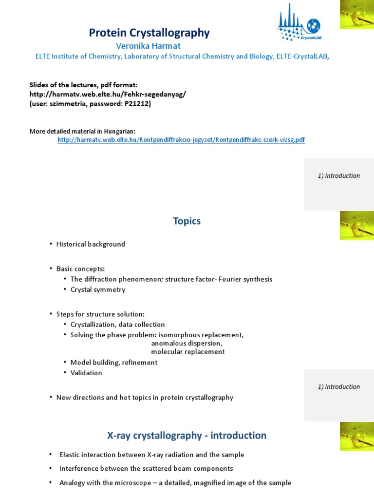 Protein Crystallography | PDF | X Ray Crystallography | Chemistry