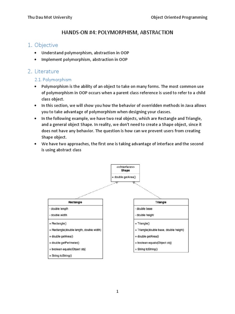 OOP Polymorphism and Abstraction Guide | PDF