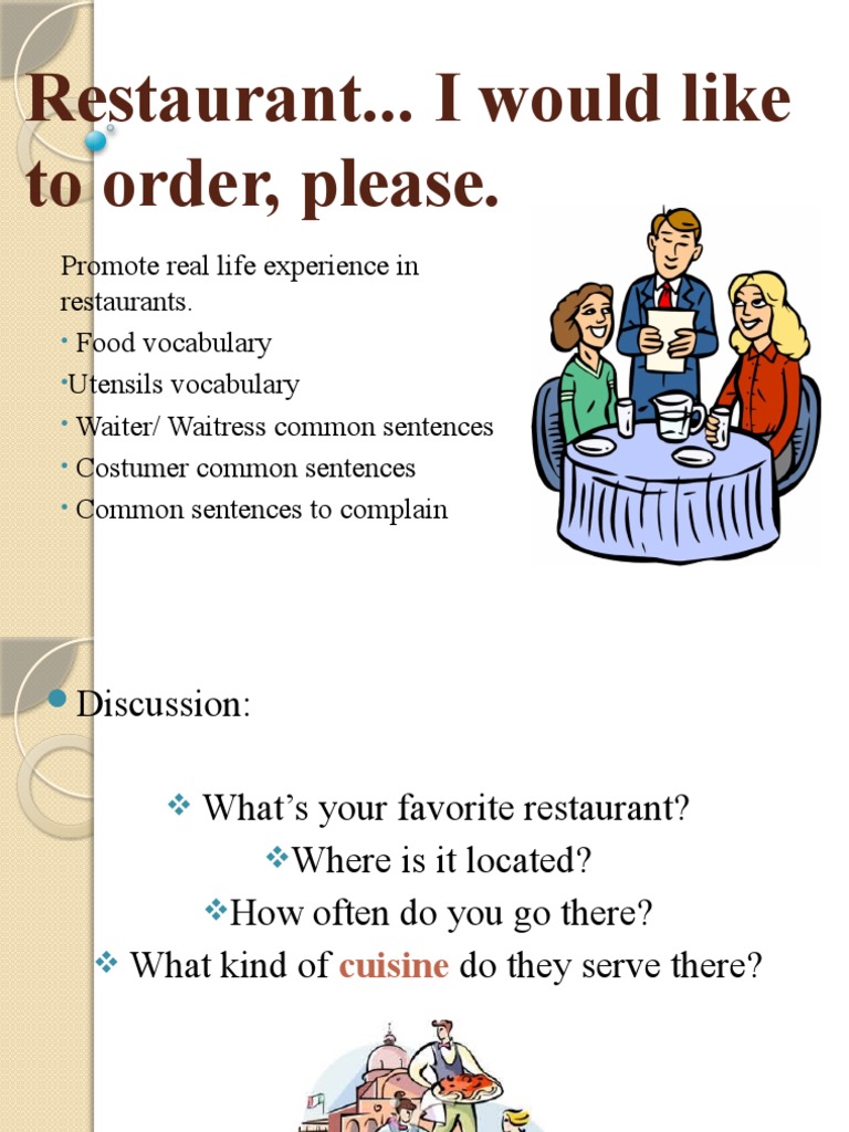 Restaurant Vocab | PDF | Tableware | Waiting Staff