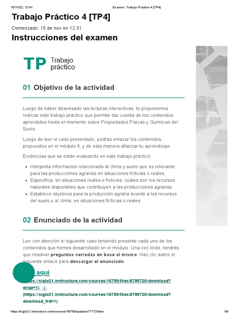Examen - Trabajo Práctico 4 (TP4) 3 90% Clima y Suelo | PDF | Suelo | Importar