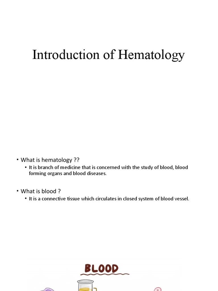 Introduction to Hematology Basics | PDF