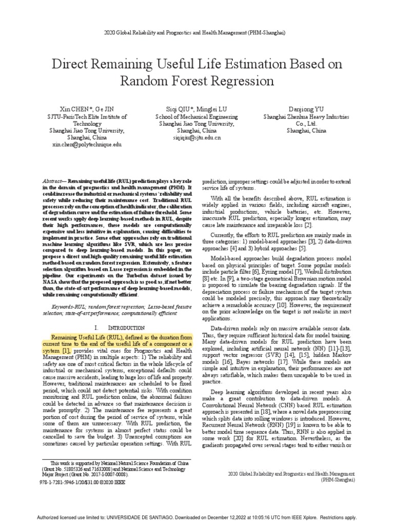 (Subrayado) Direct - Remaining - Useful - Life - Estimation - Based - On - Random - Forest ...