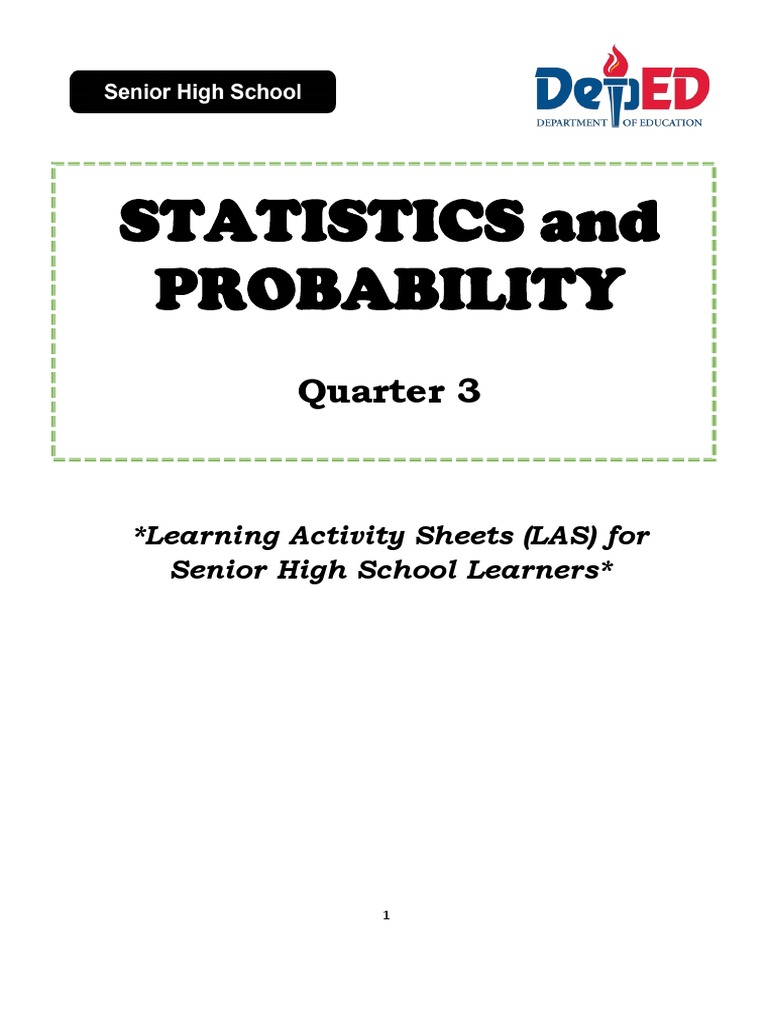 Stat Prob Q3 Las 1 3 | PDF | Expected Value | Probability Distribution