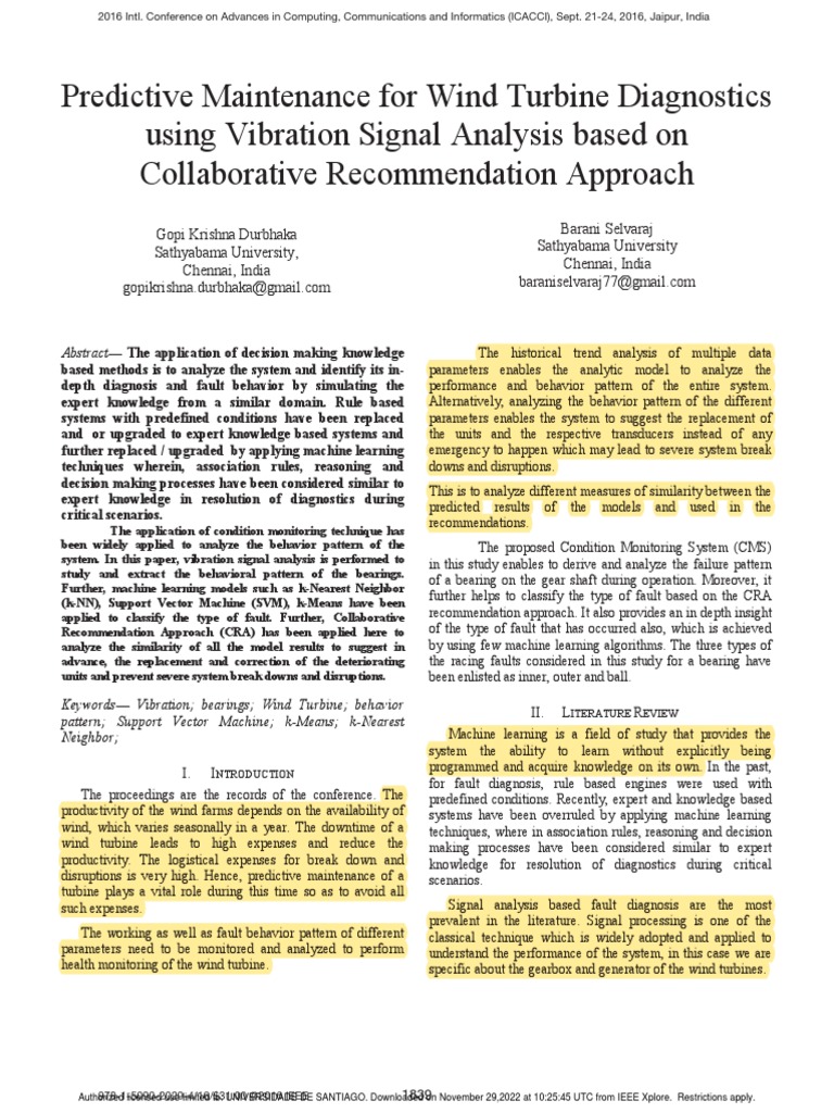(Subrayado) Predictive - Maintenance - For - Wind - Turbine - Diagnostics - Using - Vibration ...