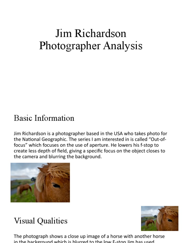Jim Richardson Photographer Analysis | PDF