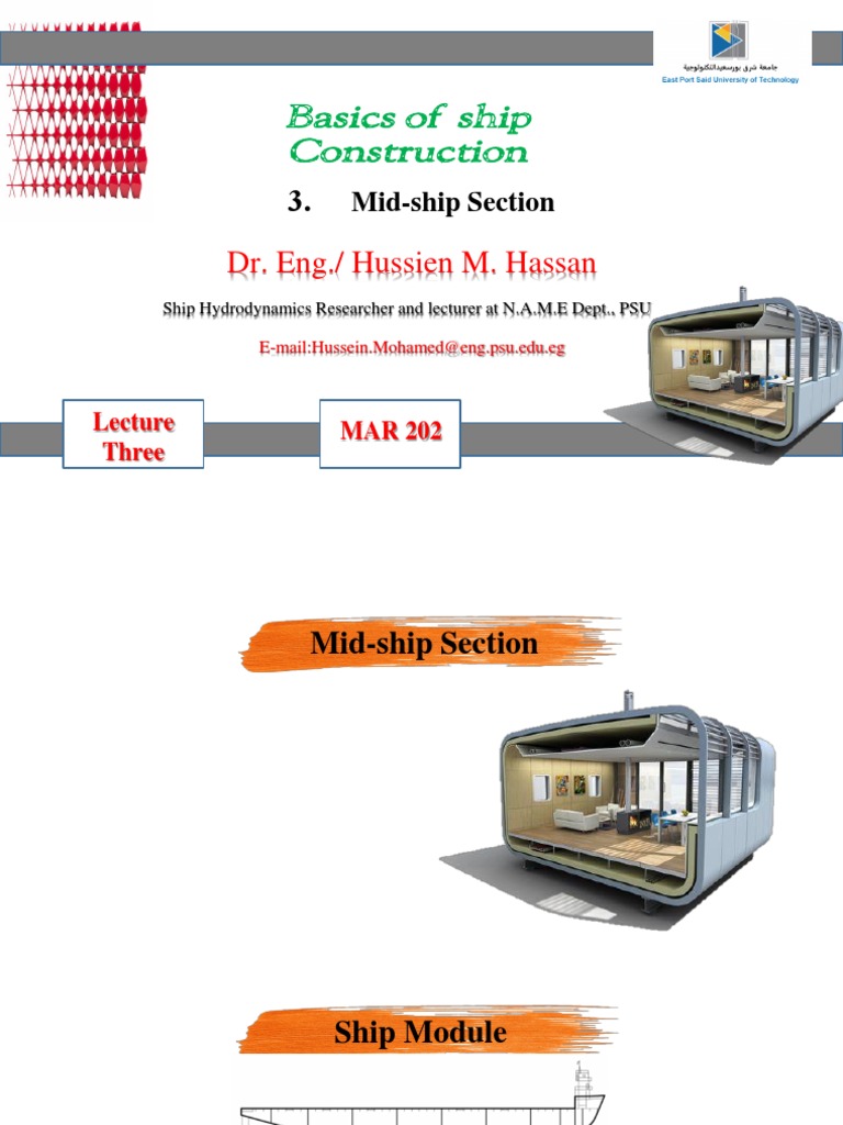Principl of Ship Construction - Lecture 3 - DR - Eng. Hussien M. Hassan ...