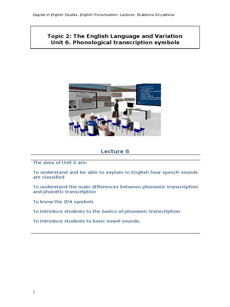 Topic 2 - Unit 6 - Phonological Transcription Symbols | PDF | Phoneme ...