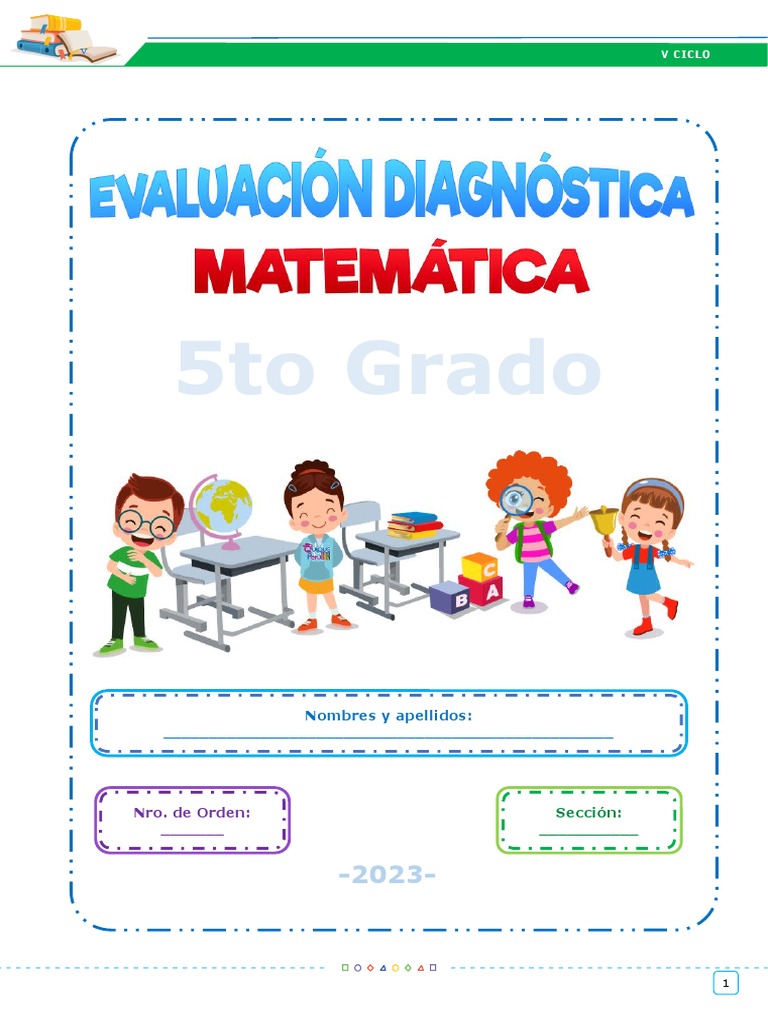 Prueba Diagnóstica Matemática 5to Grado | PDF