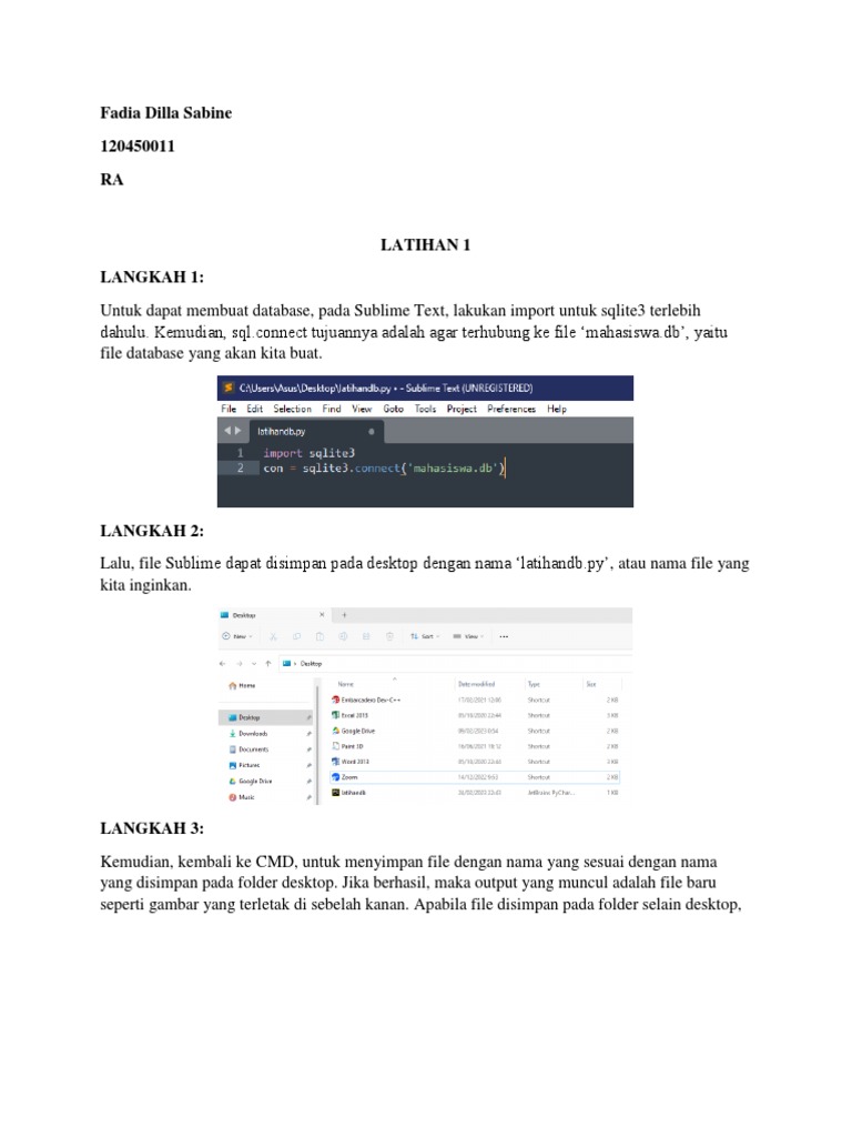 Fadia Dilla Sabine - 120450011 - RA - Tugas 2 Praktikum TBD | PDF