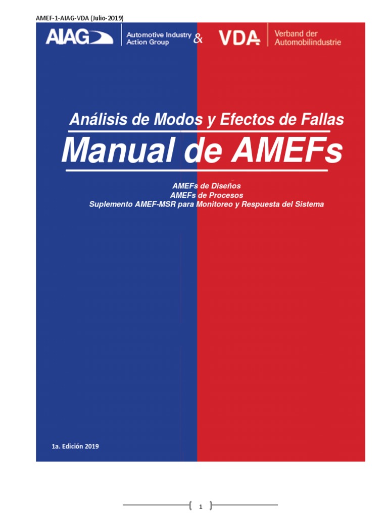 Manual AMEF-1 AIAG-VDA 2019: Guía Completa | PDF | Planificación | Diseño