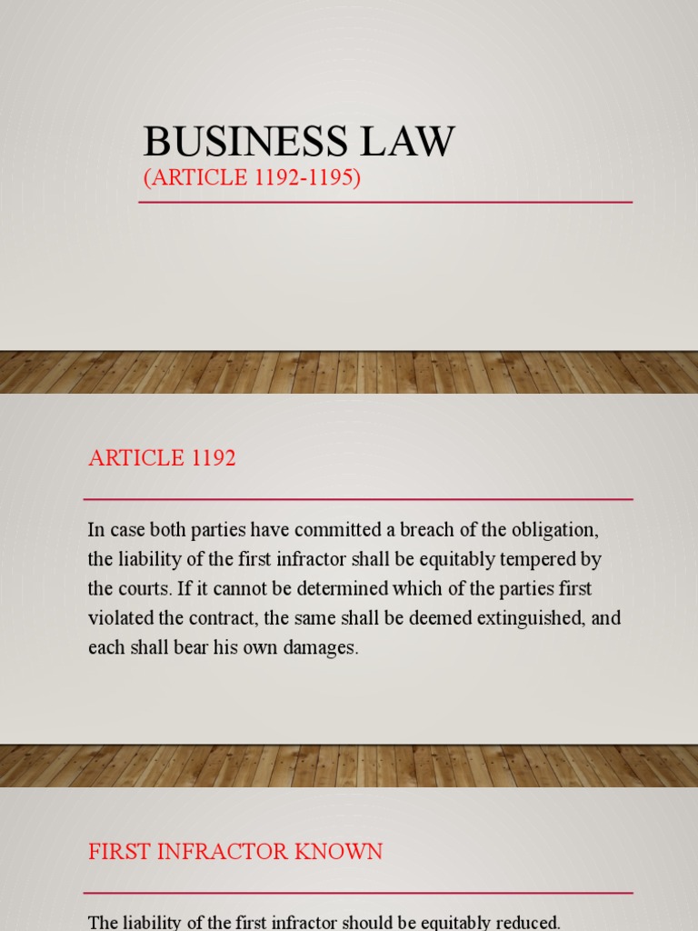 Article 1192-1195 | PDF