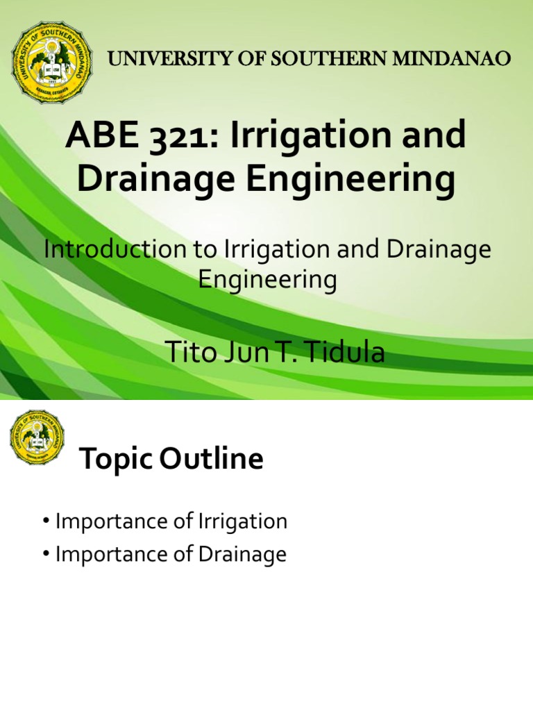 1 Introduction To Irrigation and Drainage | PDF | Irrigation | Drainage