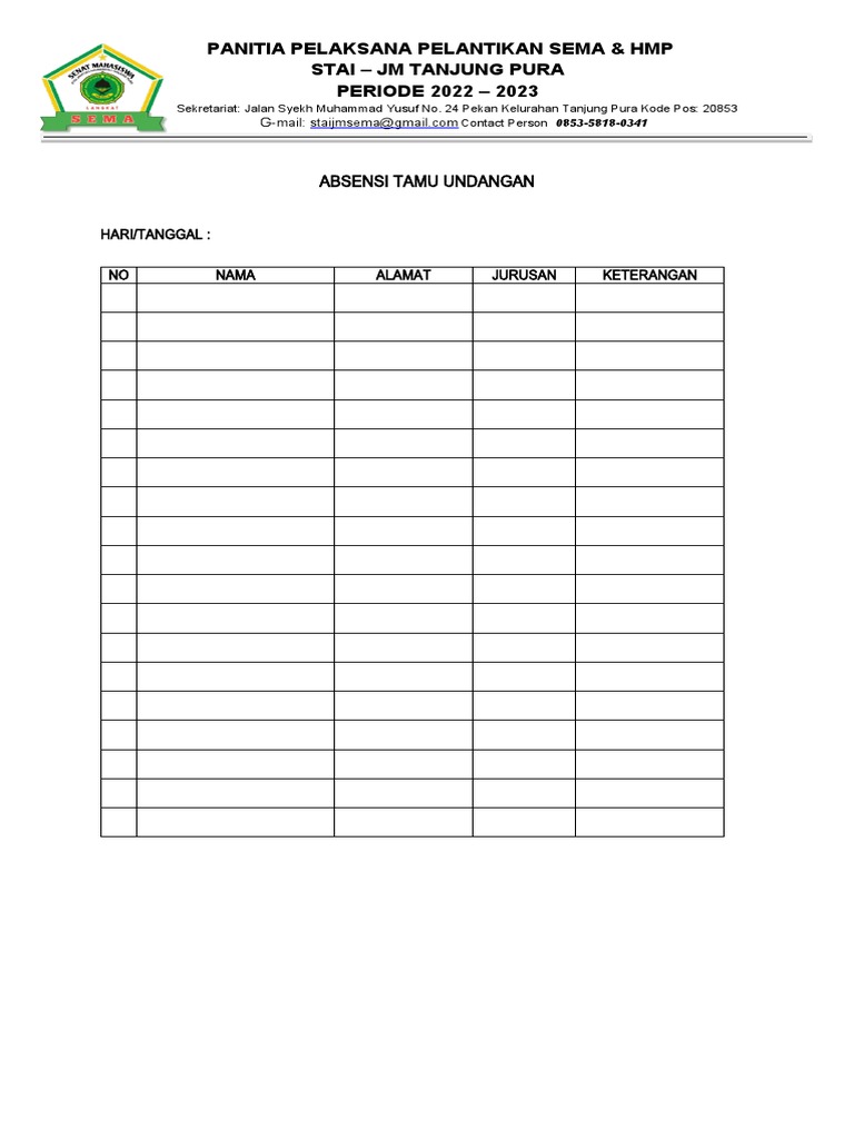 Absensi Tamu Undangan | PDF