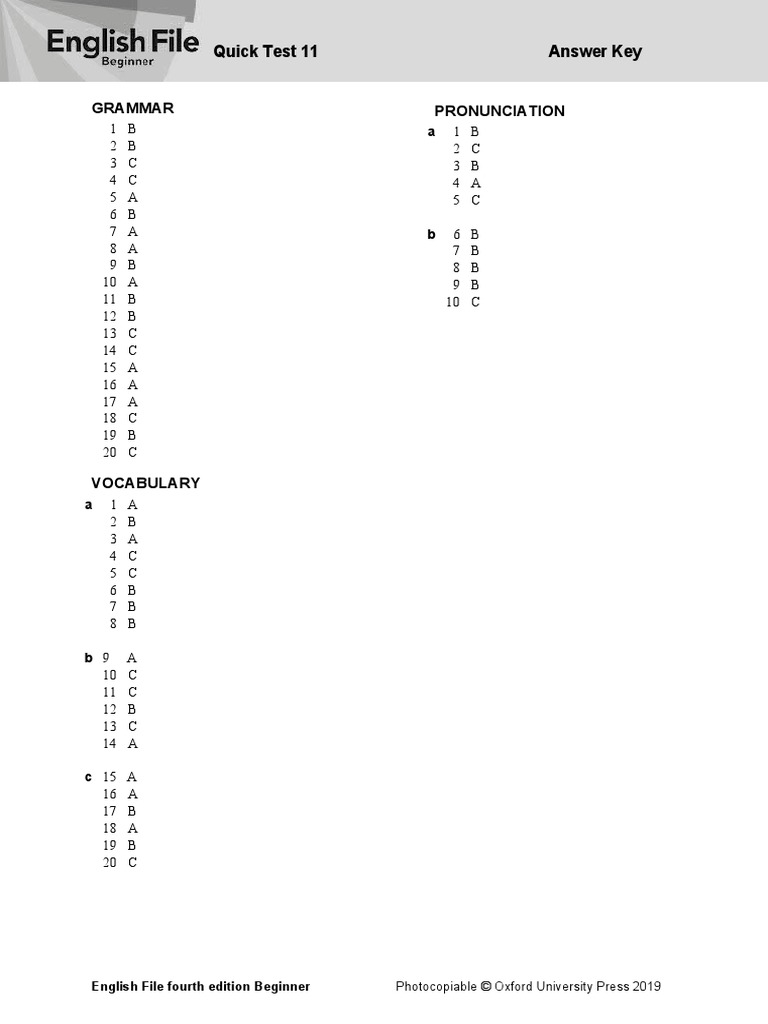 EF4e Beg Quicktest 11 AK | PDF