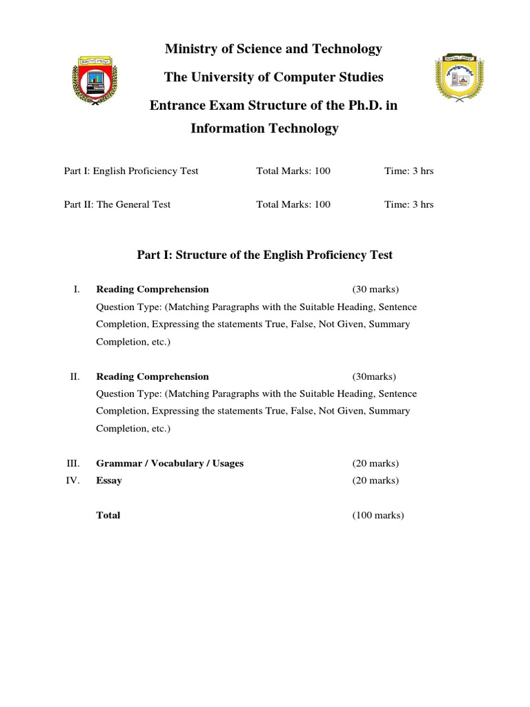 PHD IT Entrance Examination Guide 2022 | PDF | Computer Science ...