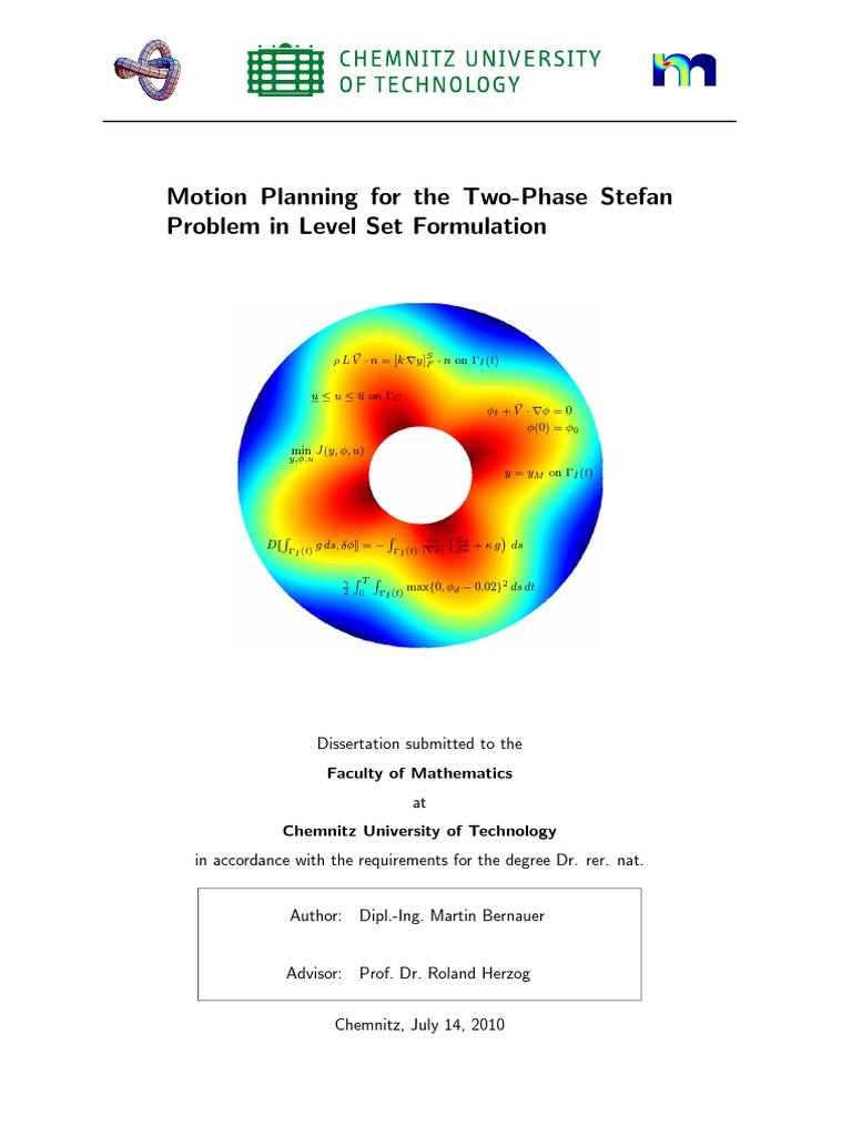 Motion Planning For The Two-Phase Stefan Problem in Level Set Formulation | PDF | Mathematical ...