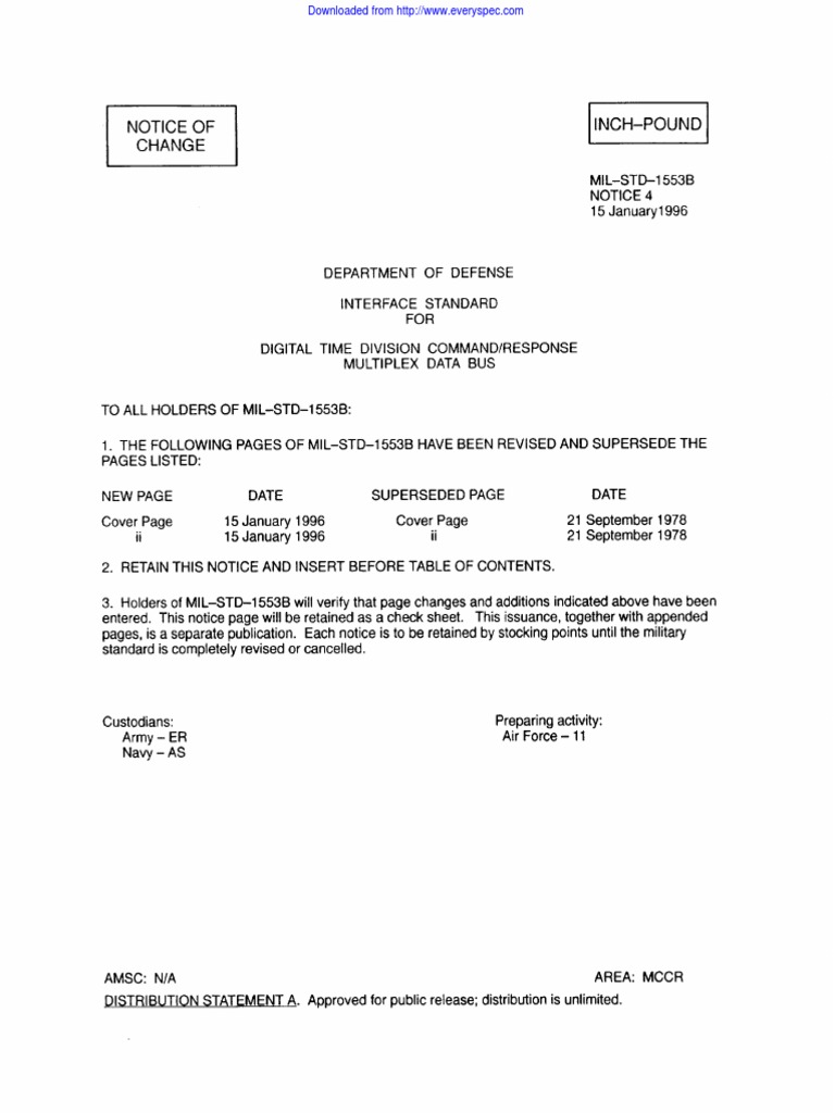 Mil STD 1553B - Notice 4 PDF | PDF Mil STD 1553B - Notice 4 PDF | PDF