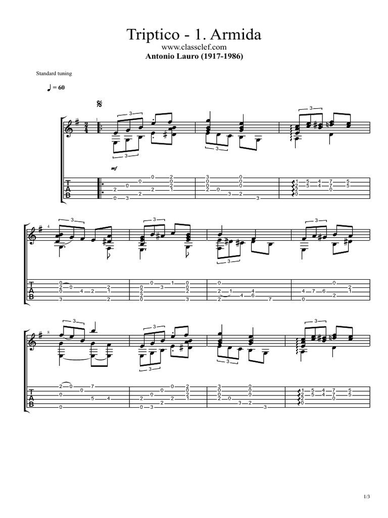 Triptico-1 Armida by Antonio Lauro | PDF