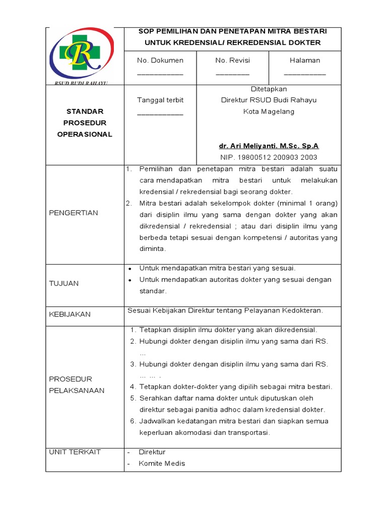 SOP Mitra Bestari RSBR | PDF