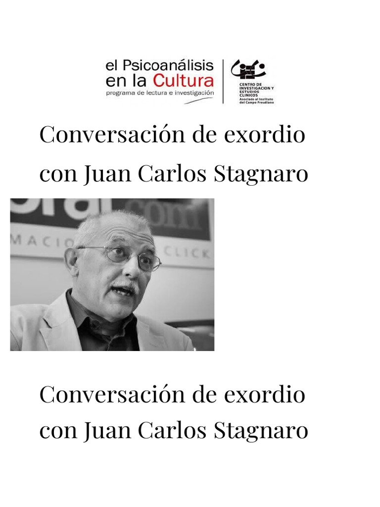 Conversación de Exordio Con Juan Carlos Stagnaro | PDF | Manual ...