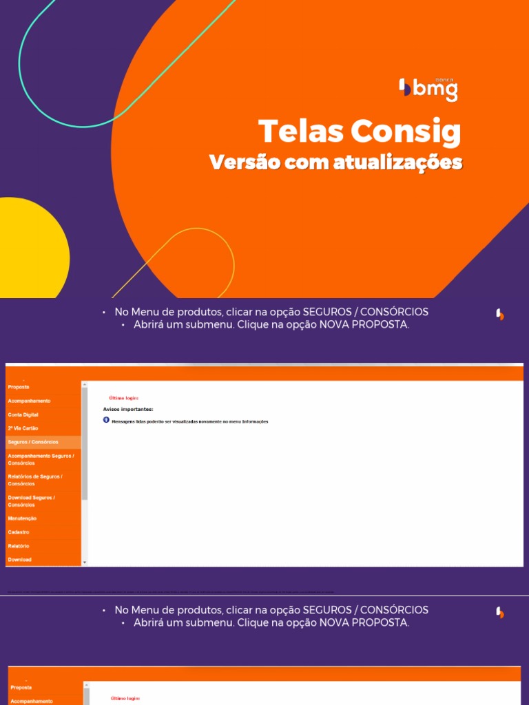 Treinamento Telas Consig BMG PDF | PDF | Informação | Informática