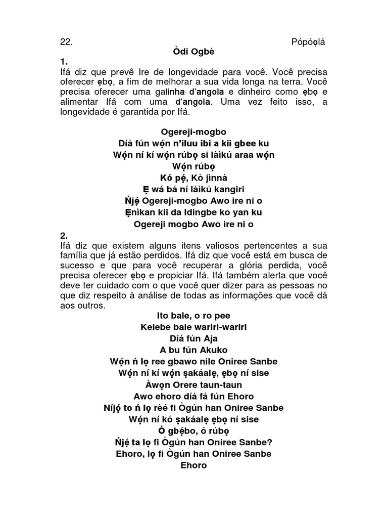 Òdi Ogbè | PDF